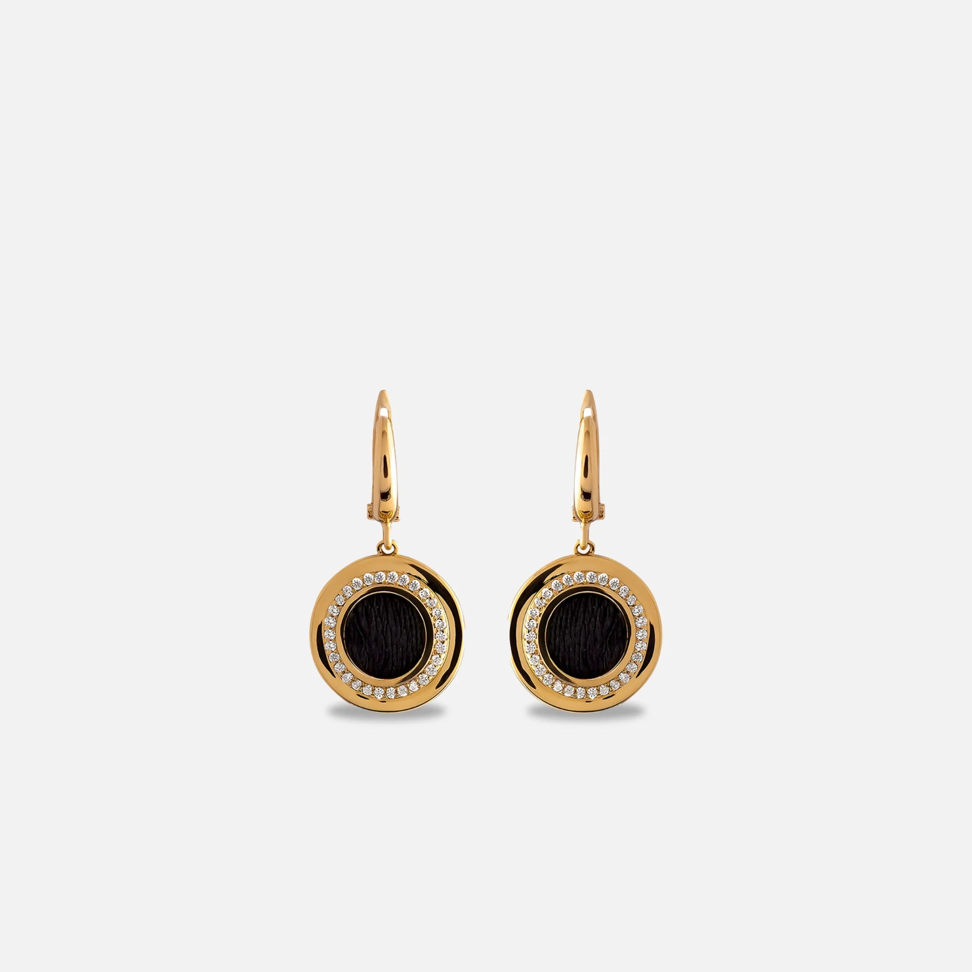 18K Gold Diamond Kiswah Al-Kaabah Round Earrings – Kiswah Q